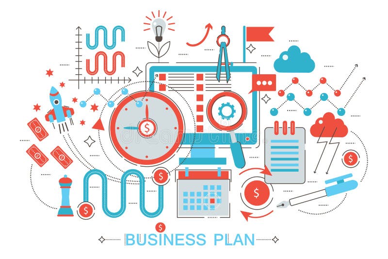 Modern Flat Thin Line Design Business Project Plan Concept for Web ...