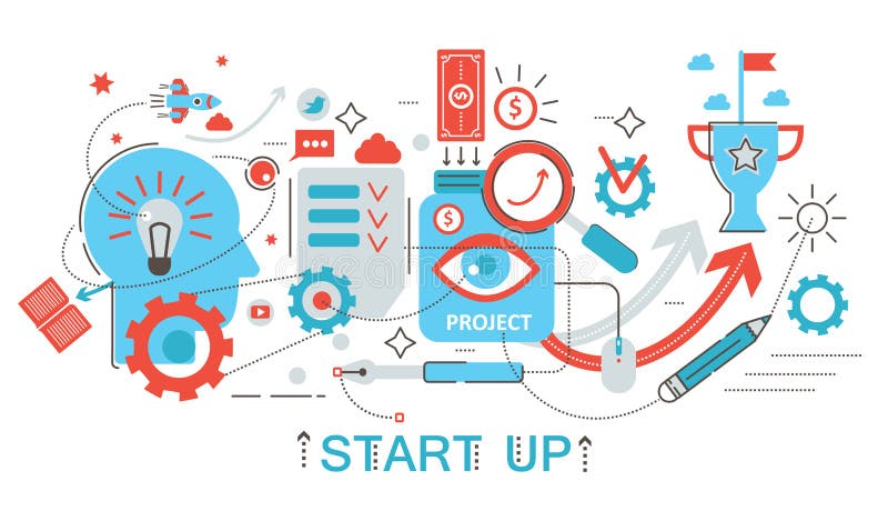 Modern Flat Thin Line Design Start Up and Development Concept for Web Banner Website ...