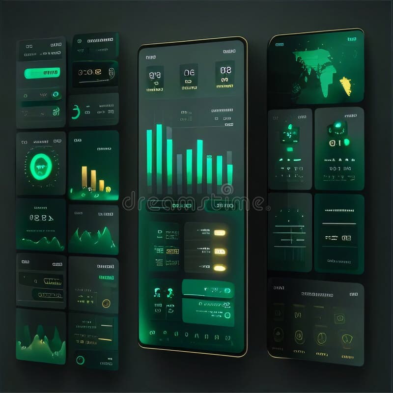 Modern Flat User Interface for Mobile Phone with Infographics and ...