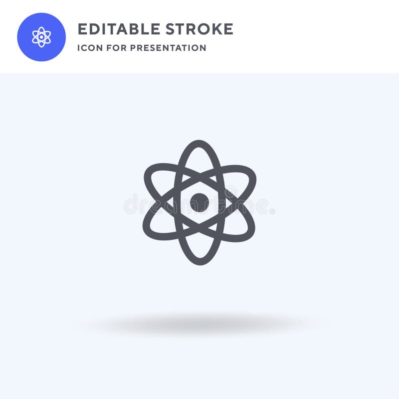 Atom Icon Vector, Filled Flat Sign, Solid Pictogram Isolated on White ...