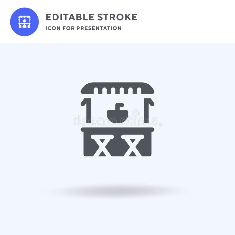 Booth Icon Vector, Filled Flat Sign, Solid Pictogram Isolated on White ...