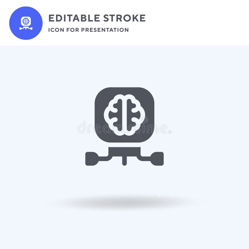 Brain Icon Vector, Filled Flat Sign, Solid Pictogram Isolated on White ...