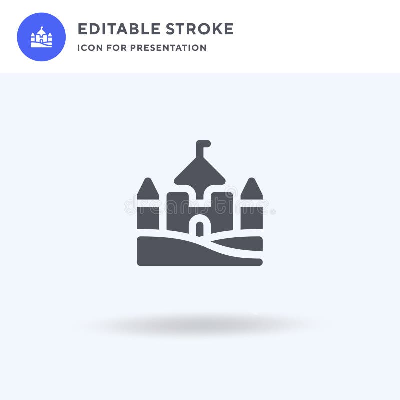 Castle Icon Vector, Filled Flat Sign, Solid Pictogram Isolated on White ...