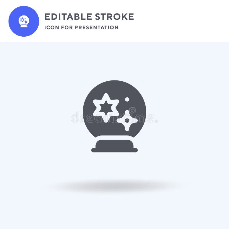 Crystal Ball Icon Vector, Filled Flat Sign, Solid Pictogram Isolated on White, Logo Illustration ...