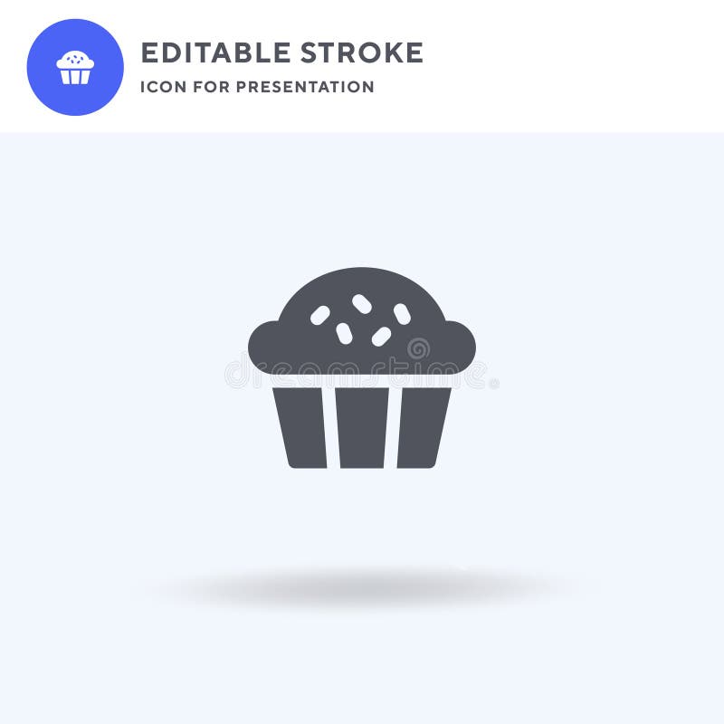 Cupcake Icon Vector, Filled Flat Sign, Solid Pictogram Isolated on ...