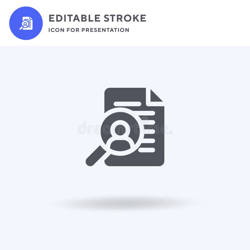 Cv Icon Vector, Filled Flat Sign, Solid Pictogram Isolated on White ...