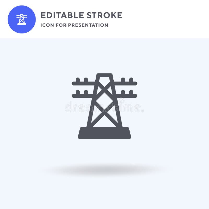 Electric Tower Icon Vector, Filled Flat Sign, Solid Pictogram Isolated on White, Logo ...