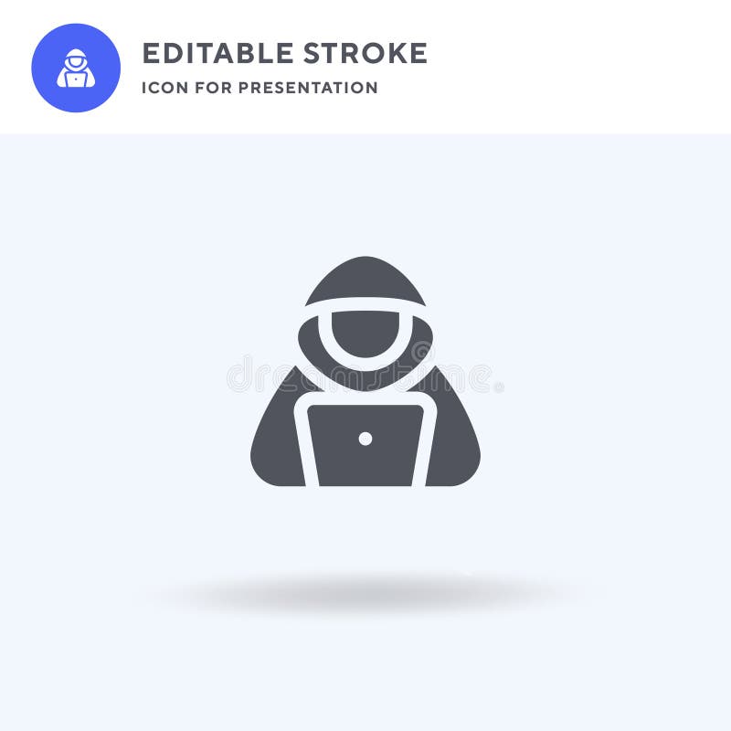 Hacker Icon Vector, Filled Flat Sign, Solid Pictogram Isolated on White ...