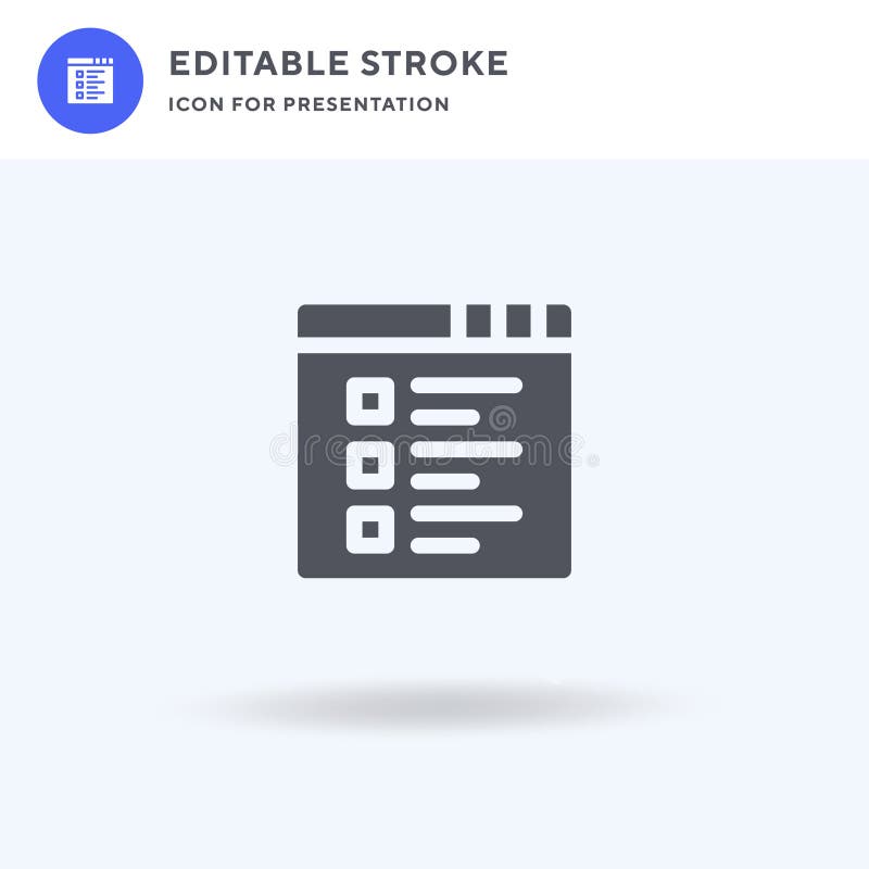 List Icon Vector, Filled Flat Sign, Solid Pictogram Isolated on White ...