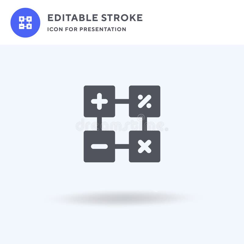 Maths Icon Vector, Filled Flat Sign, Solid Pictogram Isolated on White ...