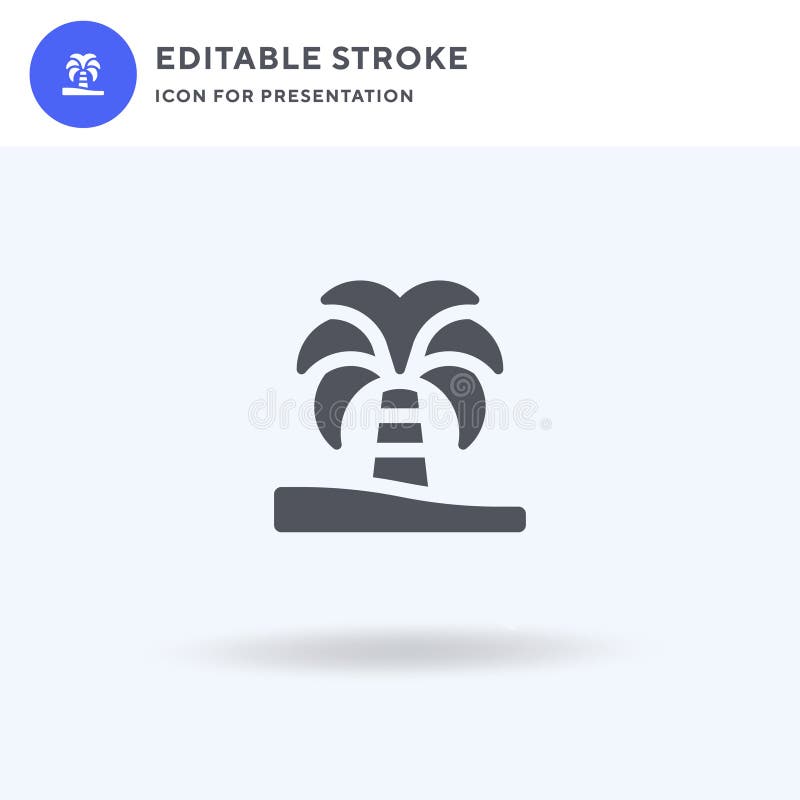 Palm Tree Icon Vector, Filled Flat Sign, Solid Pictogram Isolated on ...