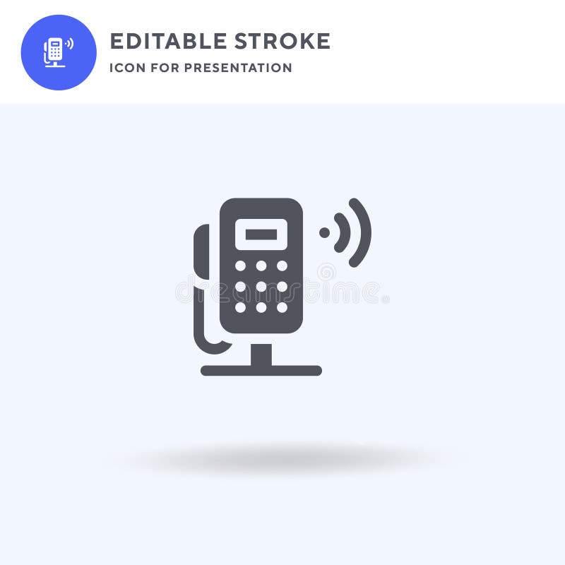 Public Phone Icon Vector, Filled Flat Sign, Solid Pictogram Isolated on ...