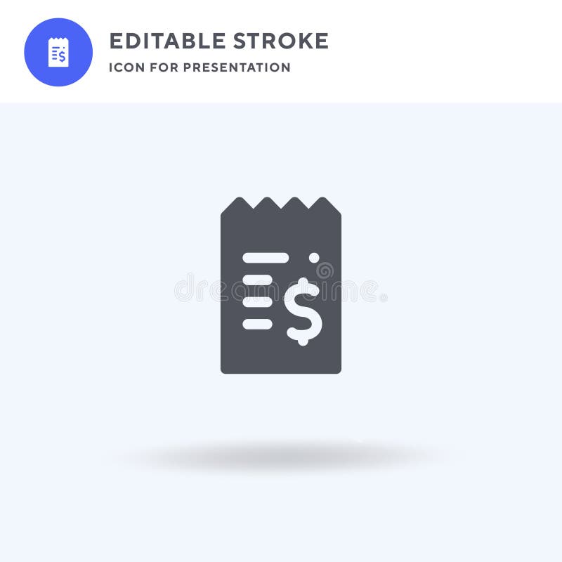 Receipt Icon Vector, Filled Flat Sign, Solid Pictogram Isolated on ...