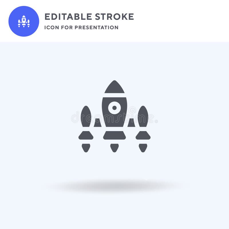 Rocket Icon Vector, Filled Flat Sign, Solid Pictogram Isolated on White ...