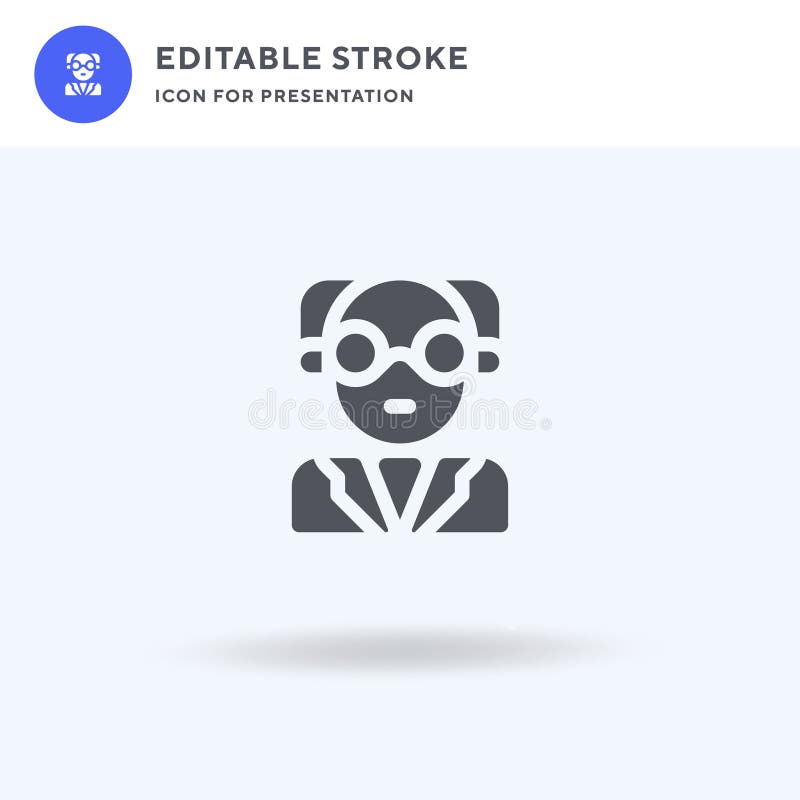 Scientist Icon Vector, Filled Flat Sign, Solid Pictogram Isolated on ...