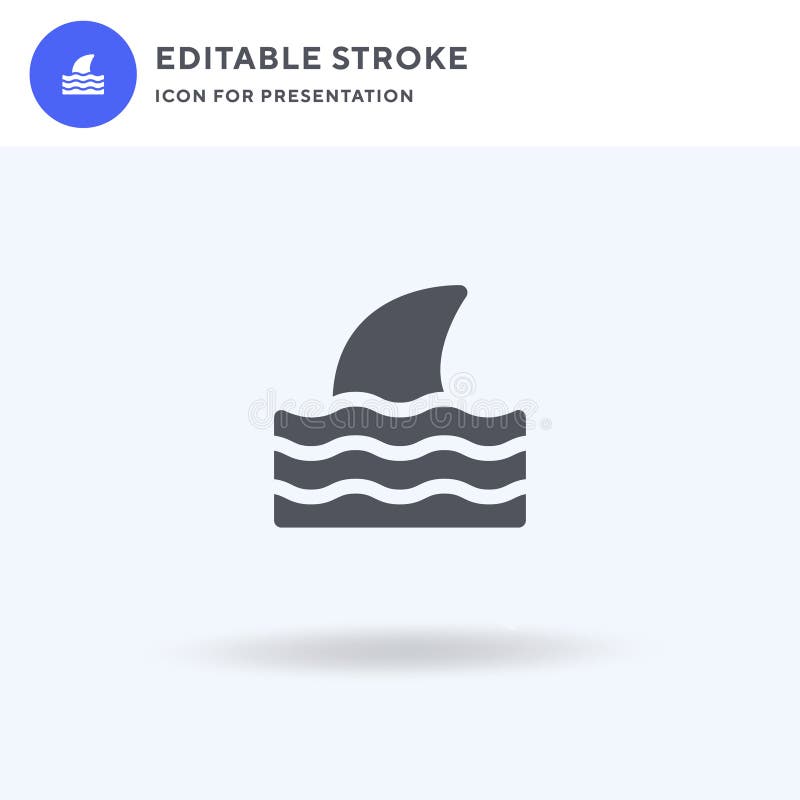 Shark Icon Vector, Filled Flat Sign, Solid Pictogram Isolated on White ...