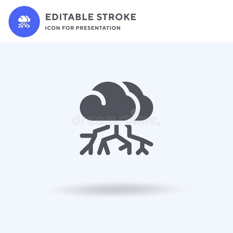 Storm Icon Vector, Filled Flat Sign, Solid Pictogram Isolated on White ...