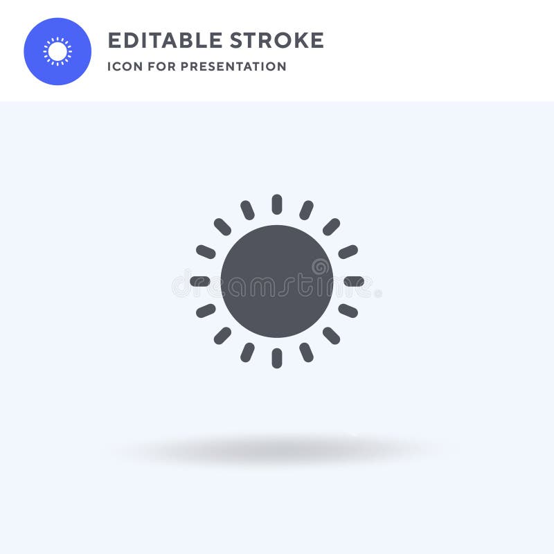 Sun Icon Vector, Filled Flat Sign, Solid Pictogram Isolated on White ...