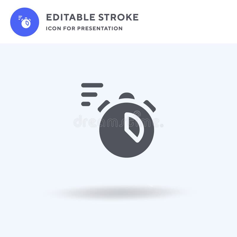 Timer Icon Vector, Filled Flat Sign, Solid Pictogram Isolated on White ...