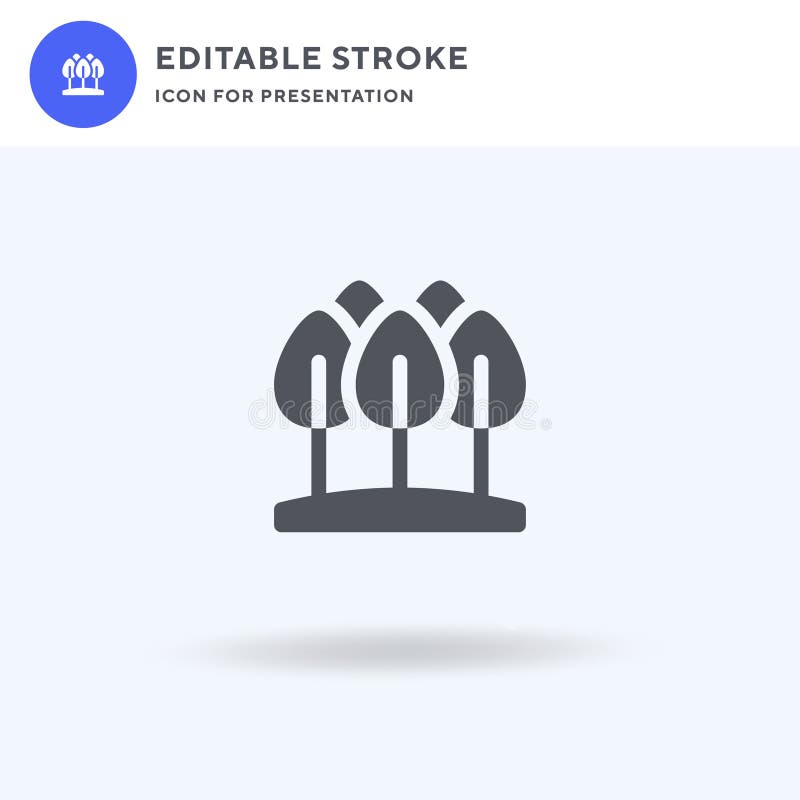 Tree Icon Vector, Filled Flat Sign, Solid Pictogram Isolated on White ...