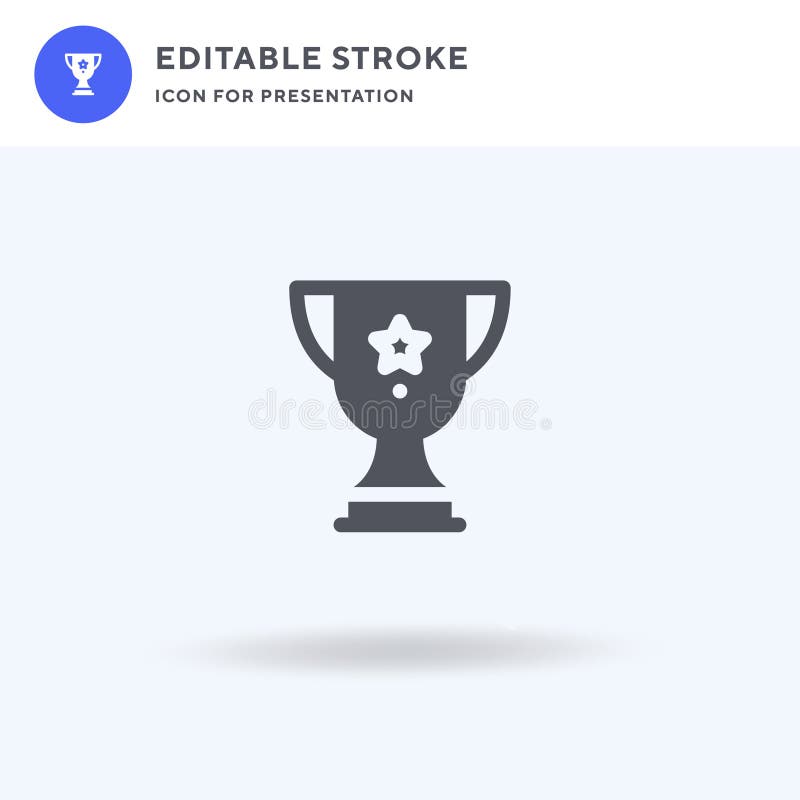 Trophy Icon Vector, Filled Flat Sign, Solid Pictogram Isolated on White ...