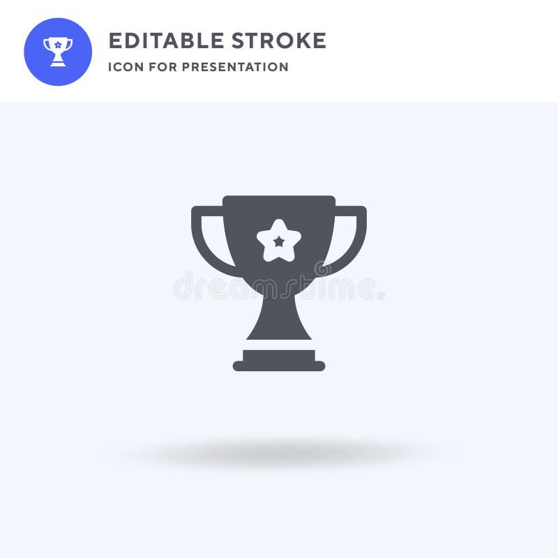 Trophy Icon Vector, Filled Flat Sign, Solid Pictogram Isolated on White ...