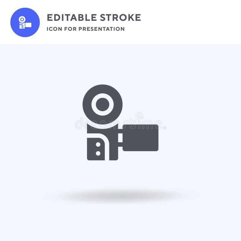 Video Camera Icon Vector, Filled Flat Sign, Solid Pictogram Isolated on ...