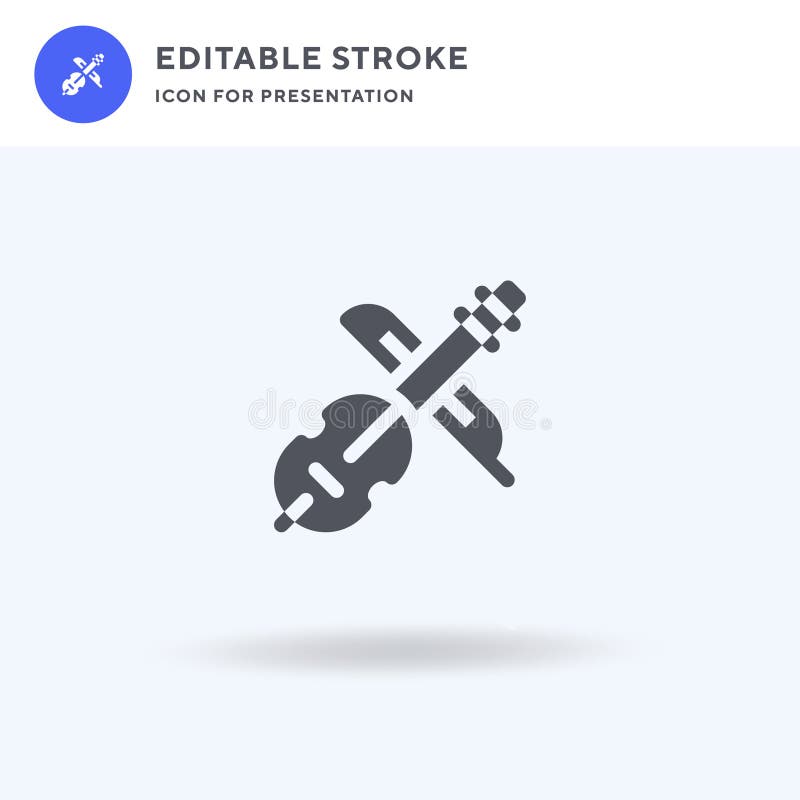 Violin Icon Vector, Filled Flat Sign, Solid Pictogram Isolated on White ...