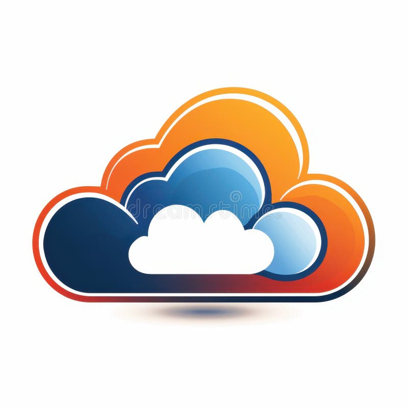 Modern Flat Vector Logo of a Stylized Cloud with Gradient Colors Stock ...