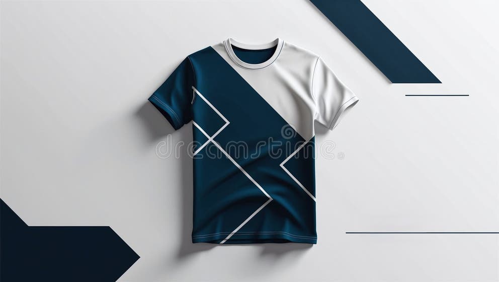 Modern Flat Vector Low Poly T-shirt Mockup with Geometric Design and ...