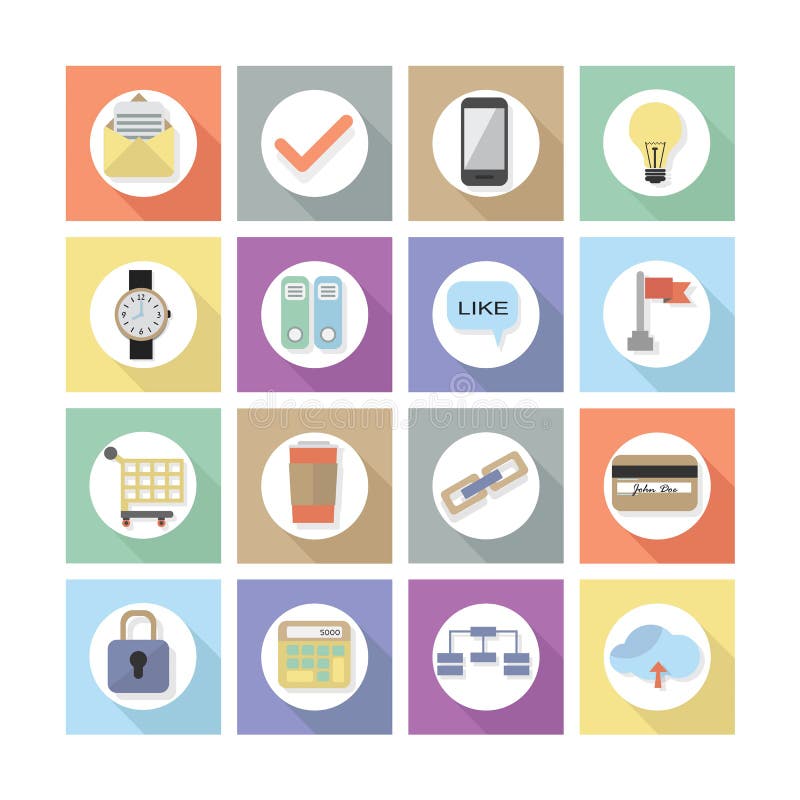Modern Flat Web Design Icons Set 2 Stock Illustration - Illustration of ...