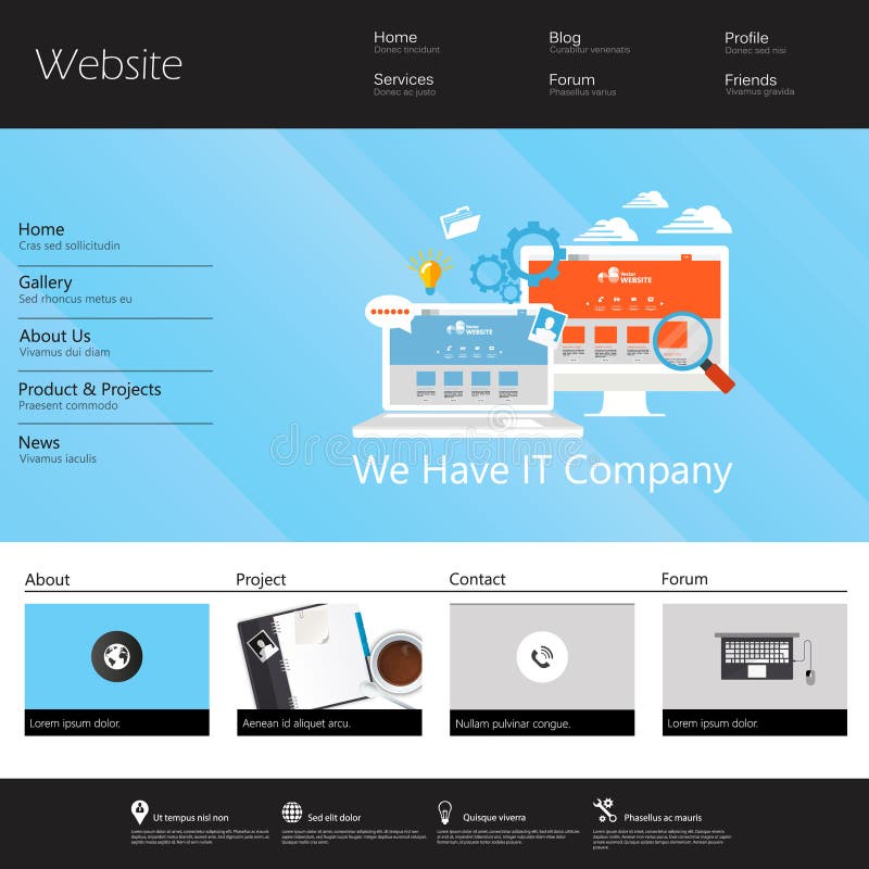 Modern Flat Website Template EPS 10 Vector Illustration Stock Vector ...