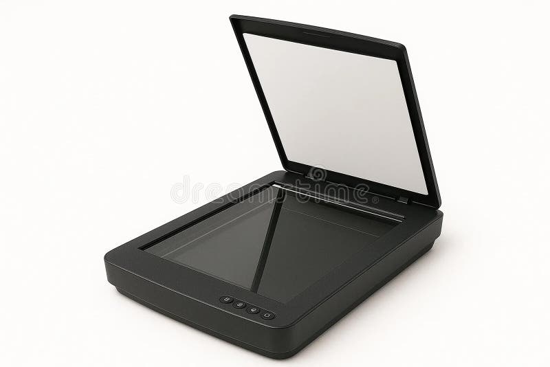 Modern Flatbed Scanner with an Open Lid for Document Scanning Stock ...
