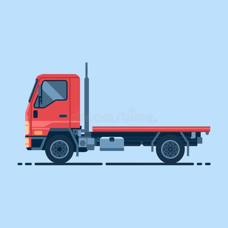 Modern Flatbed Truck with an Open Cargo Platform Stock Illustration ...