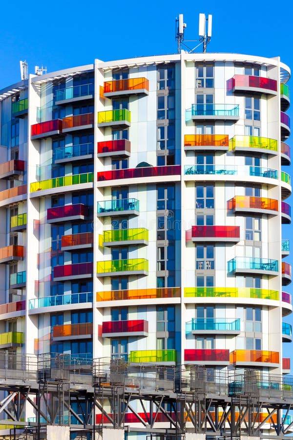 Modern flats stock photo. Image of blue, friendly, colored - 202461026