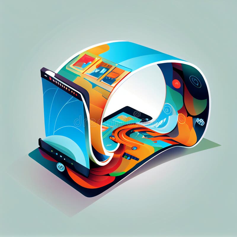 Modern Flex Screen Icon. Flat Illustration of Modern Flex Screen Icon ...