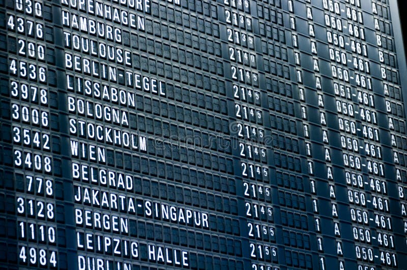 Modern Flight Information Board in an Airport Stock Image - Image of ...
