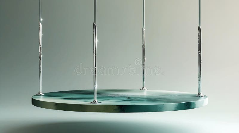 Modern Floating Teal Marble Disc Table Stock Illustration ...