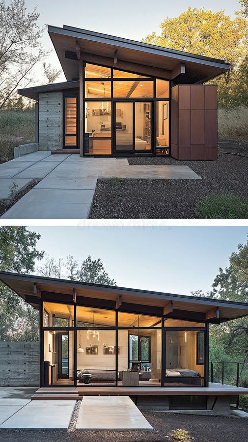 Modern Floor Plan of a Compact Single-story Home Including a Minimalist ...