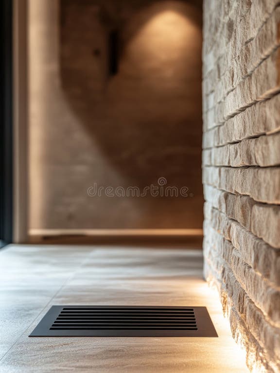 Modern Floor Vent with Light and Shadow Play Stock Image - Image of ...
