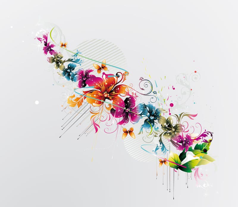 Modern floral illustration stock vector. Illustration of graphic - 14188982