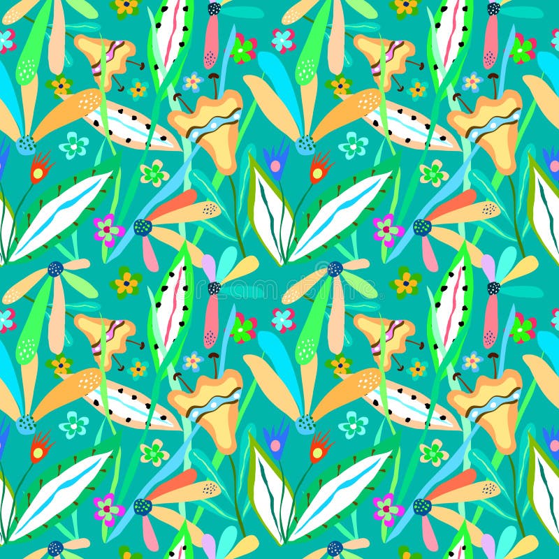 Modern Floral Pattern. Collage Contemporary Seamless Pattern. Hand ...