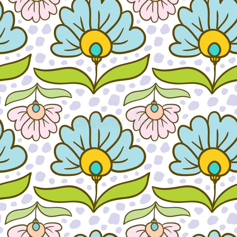 Modern Floral Pattern. Flowers Print. Vector Seamless Texture ...