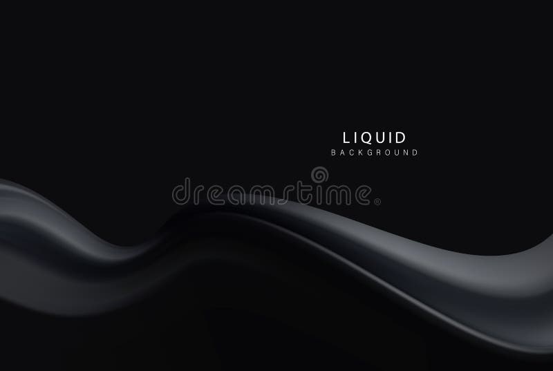 Modern Flow Vector Poster. Fluid Waveform on Dark Background. Design ...