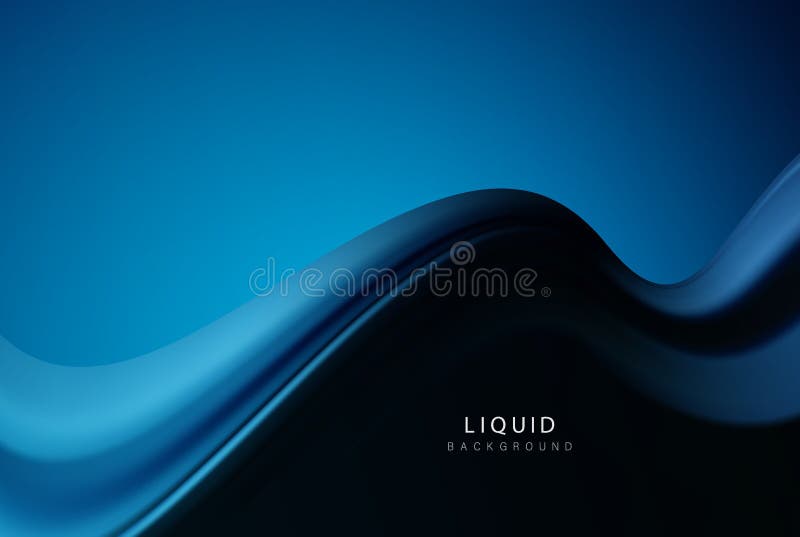 Modern Flow Vector Poster. Fluid Waveform on Dark Background. Design ...