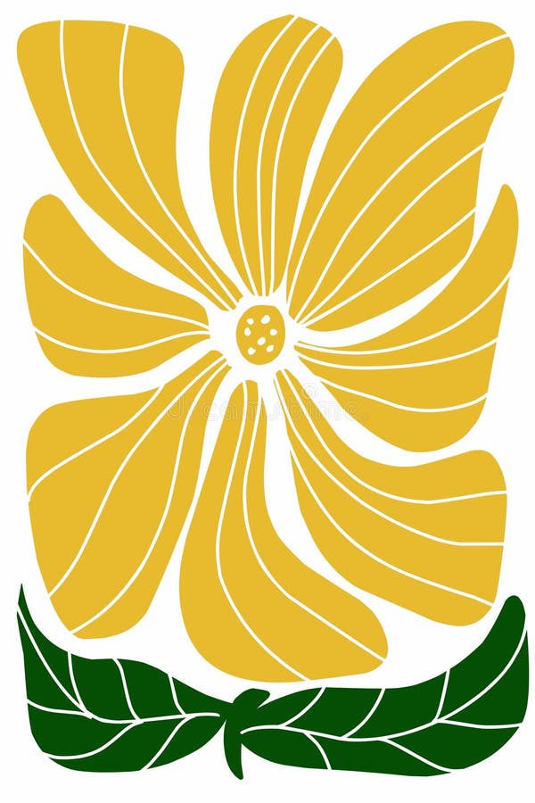 Modern Flower Illustration. Groovy Flower Stock Photo - Illustration of ...