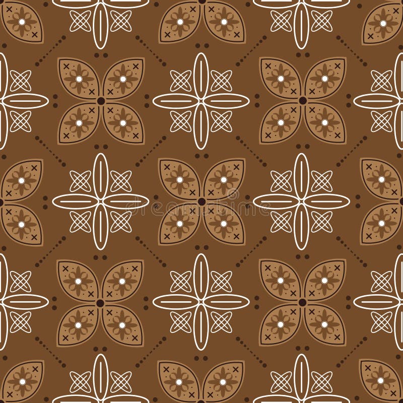 Modern Flower Pattern with Brown Color Design on Solo Batik Stock ...