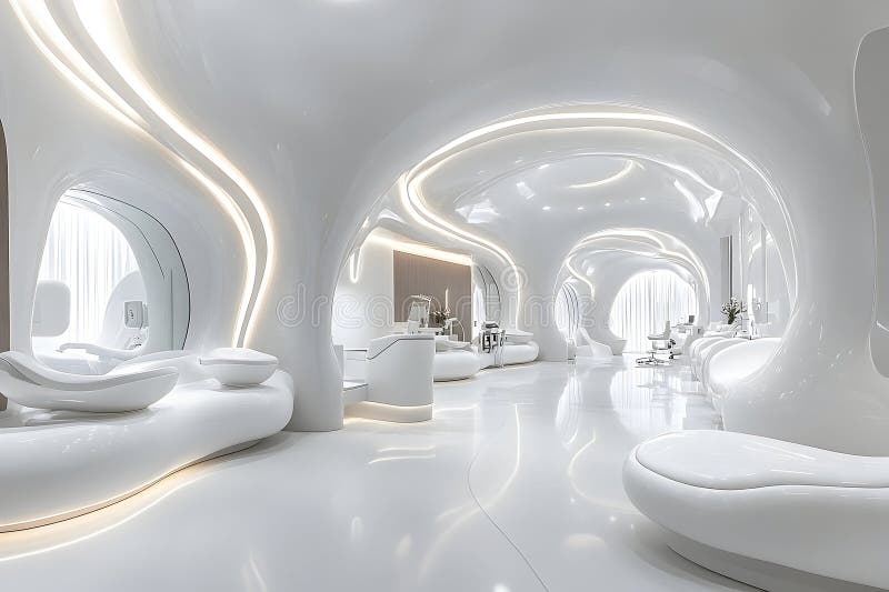 Modern, Flowing Spa Interior Design Stock Image - Image of contemporary ...