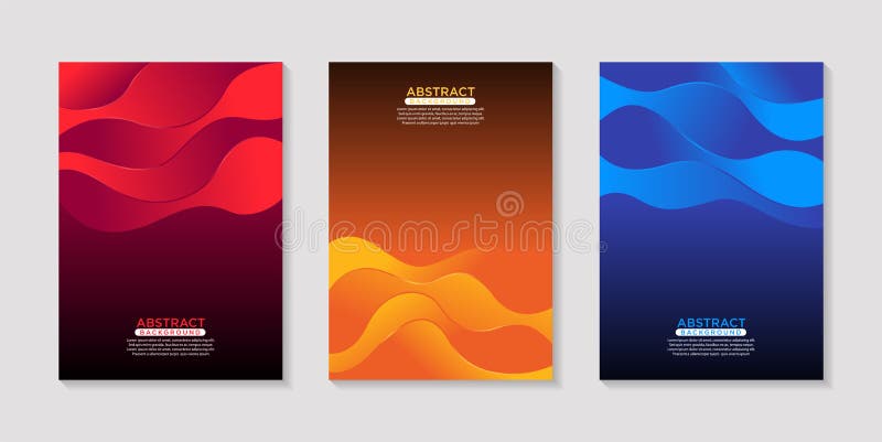 Modern Fluid Abstract Colorful Poster Design Set Stock Vector ...