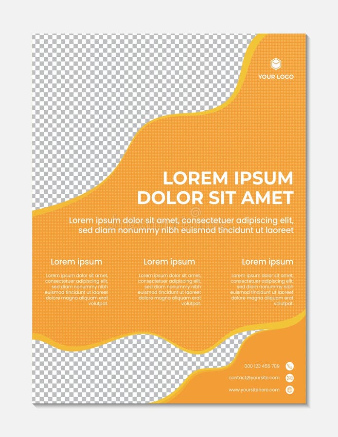 Modern Flyer Brochure Template Orange Background with Halftones and ...